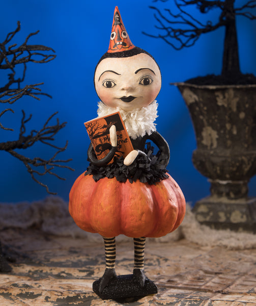 Party Pumpkin Girl | Debra Schoch Halloween Figurines - TheHolidayBarn.com
