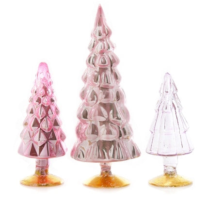Pink Candy Glass Trees - TheHolidayBarn.com