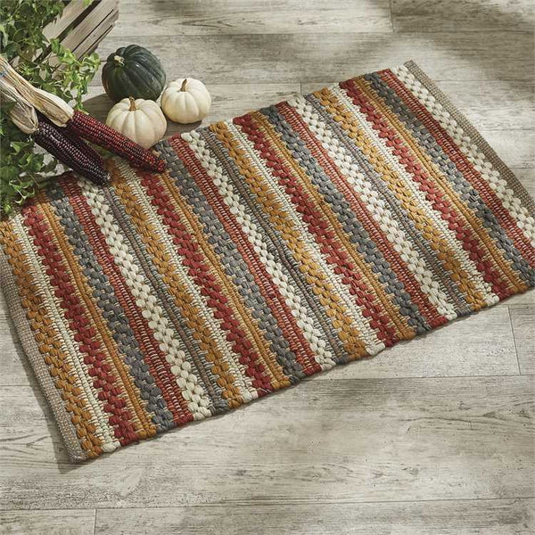 Pumpkin Spice Rag Rug | Cotton Rag Rugs for Fall - TheHolidayBarn.com