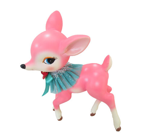 Prancing Pink Deer | Retro Christmas Decorations - TheHolidayBarn.com