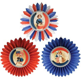 American Tissue Paper Rosettes Bethany Lowe - TheHolidayBarn.com