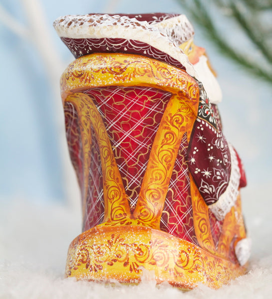 Santa in Rocking Chair, Hand Carved Wood - TheHolidayBarn.com