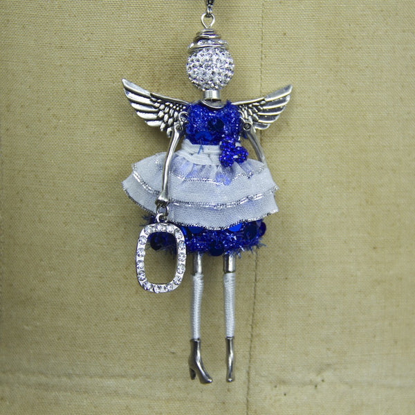 September Sapphire Angel Birthstone Necklace - TheHolidayBarn.com