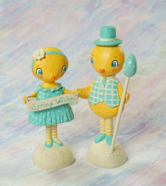 Spring Wishes Chicks Jenene Mortimer Easter Figurines - TheHolidayBarn.com