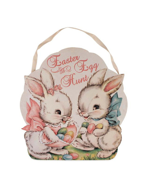 Sweet Bunny Egg Hunt Sign by Bethany Lowe - TheHolidayBarn.com