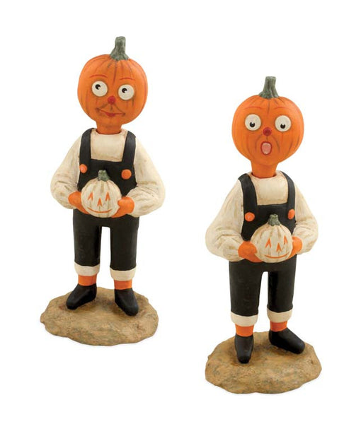 Two Faced Pumpkin Boy Figurine Allen Cunningham Halloween Decorations ...