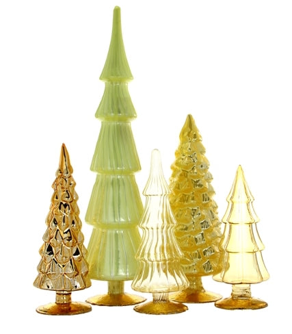 Yellow Candy Glass Trees | Glass Christmas Trees - TheHolidayBarn.com